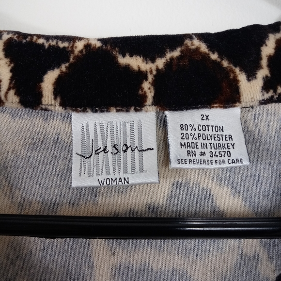 jason maxwell | Tops | Jason Maxwell Leopard Print Cardigan Size 2x ...